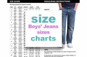 Boys US to EU Jeans Size Converter by age, height and width