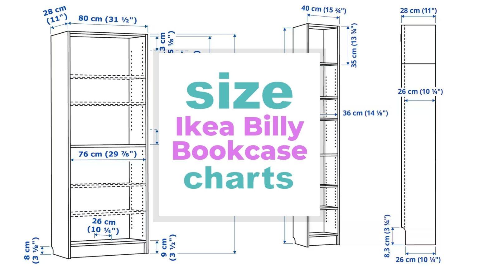 Ikea Billy Size Guide and Measurements - Size-Charts.com - When size matters