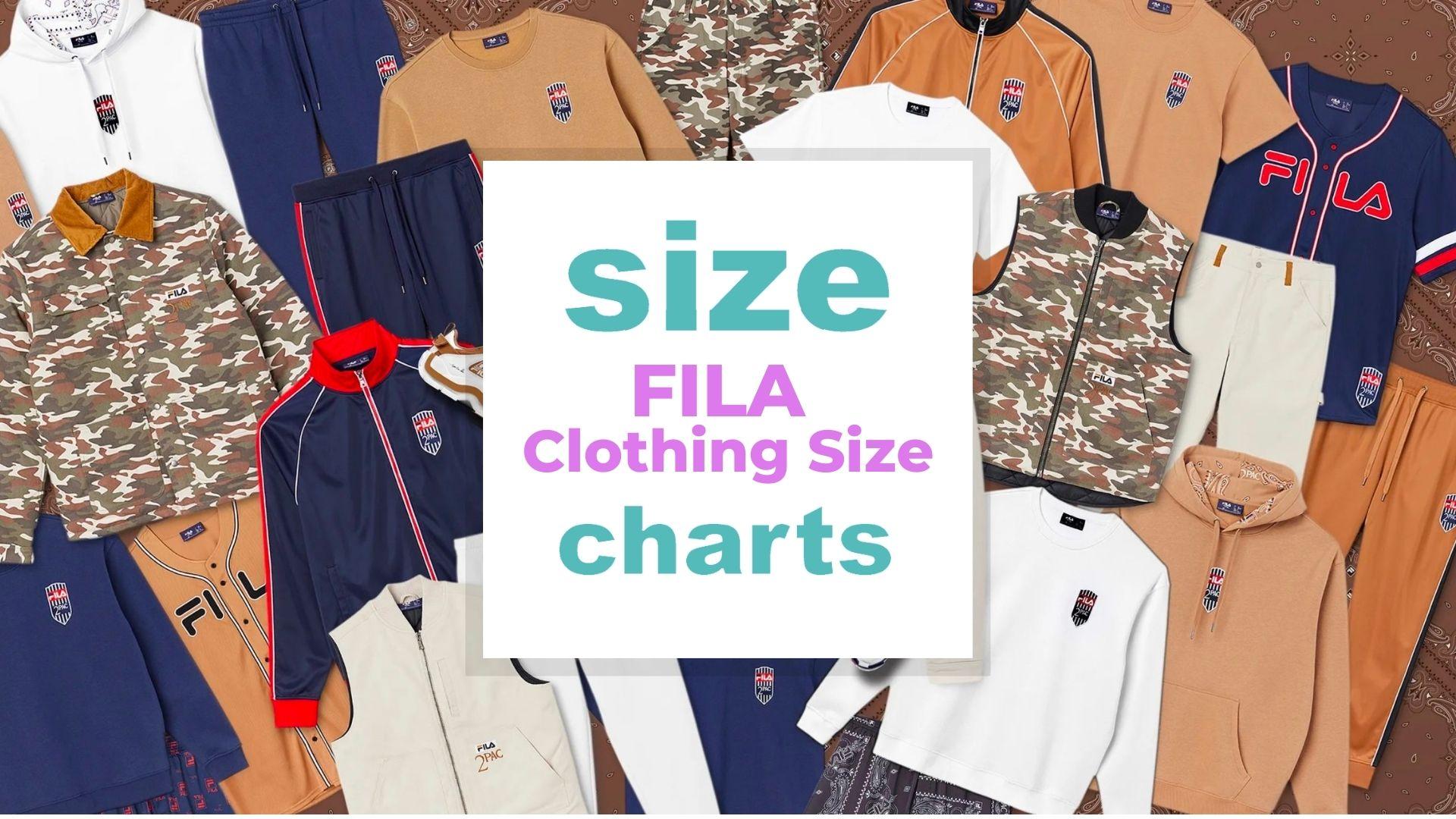 Fila Clothing Size Charts for Adults and Kids - Size-Charts.com - When ...