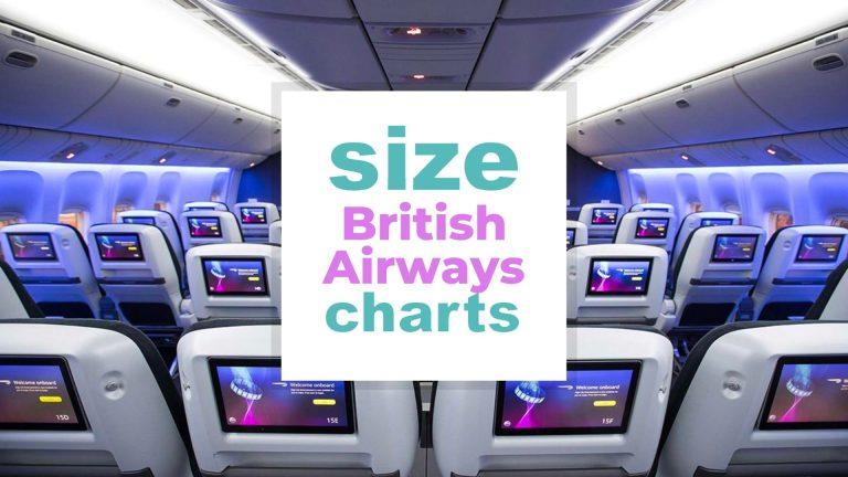 British Airways Sizes: Luggage, Seats... - Size-Charts.com - When size ...