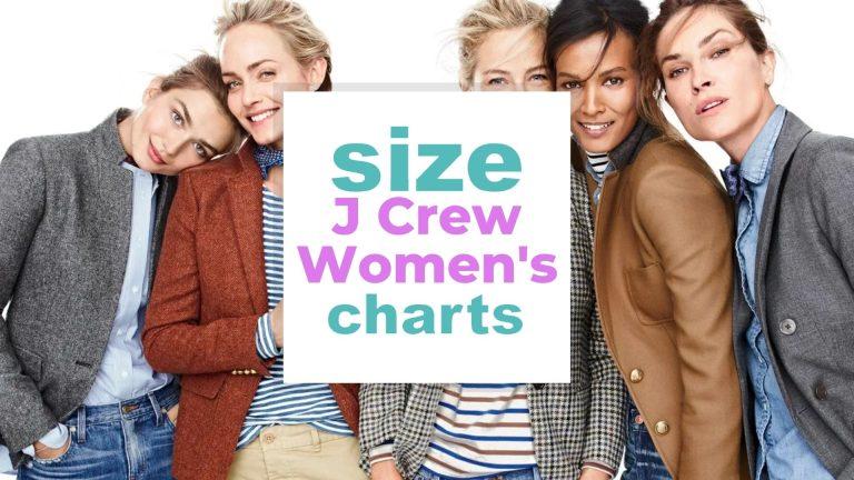 J Crew Women's Size Chart for Clothing, Shoes and Accessories