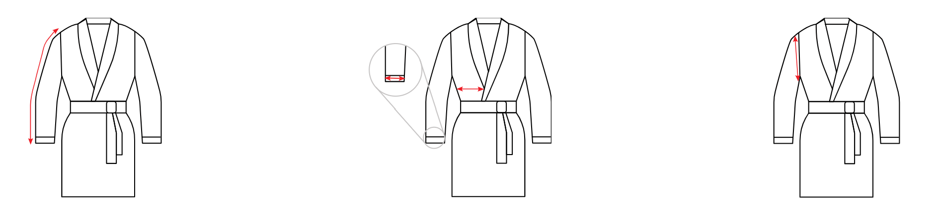 Bathrobe Size chart : How do I know my robe size